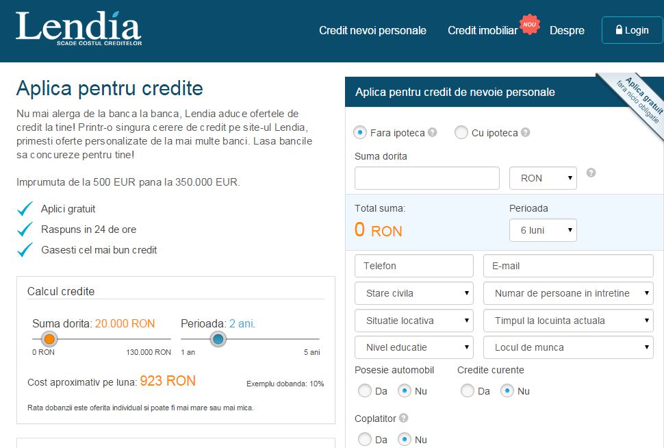 Lendia, platforma online unde aplici pentru un credit si primesti ...